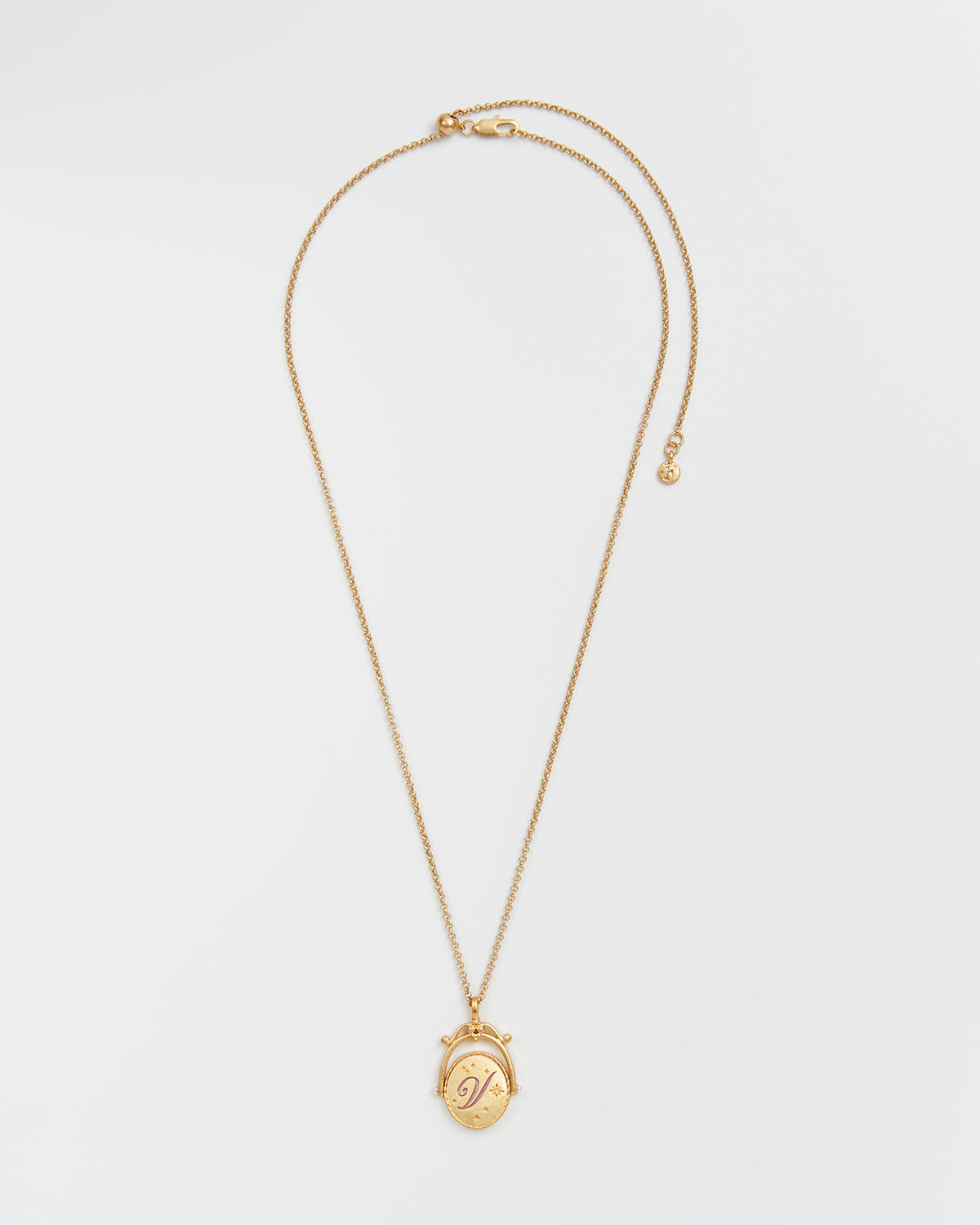 V Initial Violet Gold Spinner Chain Necklace – Fable England Trade